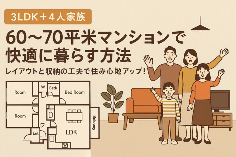 【3LDK＋4人家族】60〜70平米マンションで快適に暮らす方法｜レイアウトと収納の工夫で住み心地アップ！ | sumai.blog